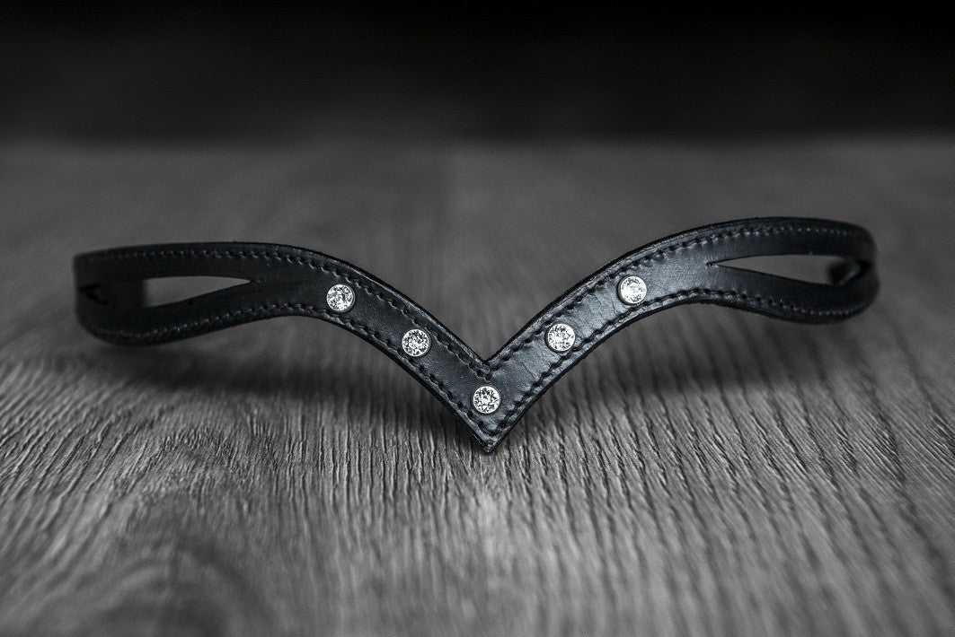 Nordic Horse pandebånd. nr. 6 med V og sten - Mix & Match