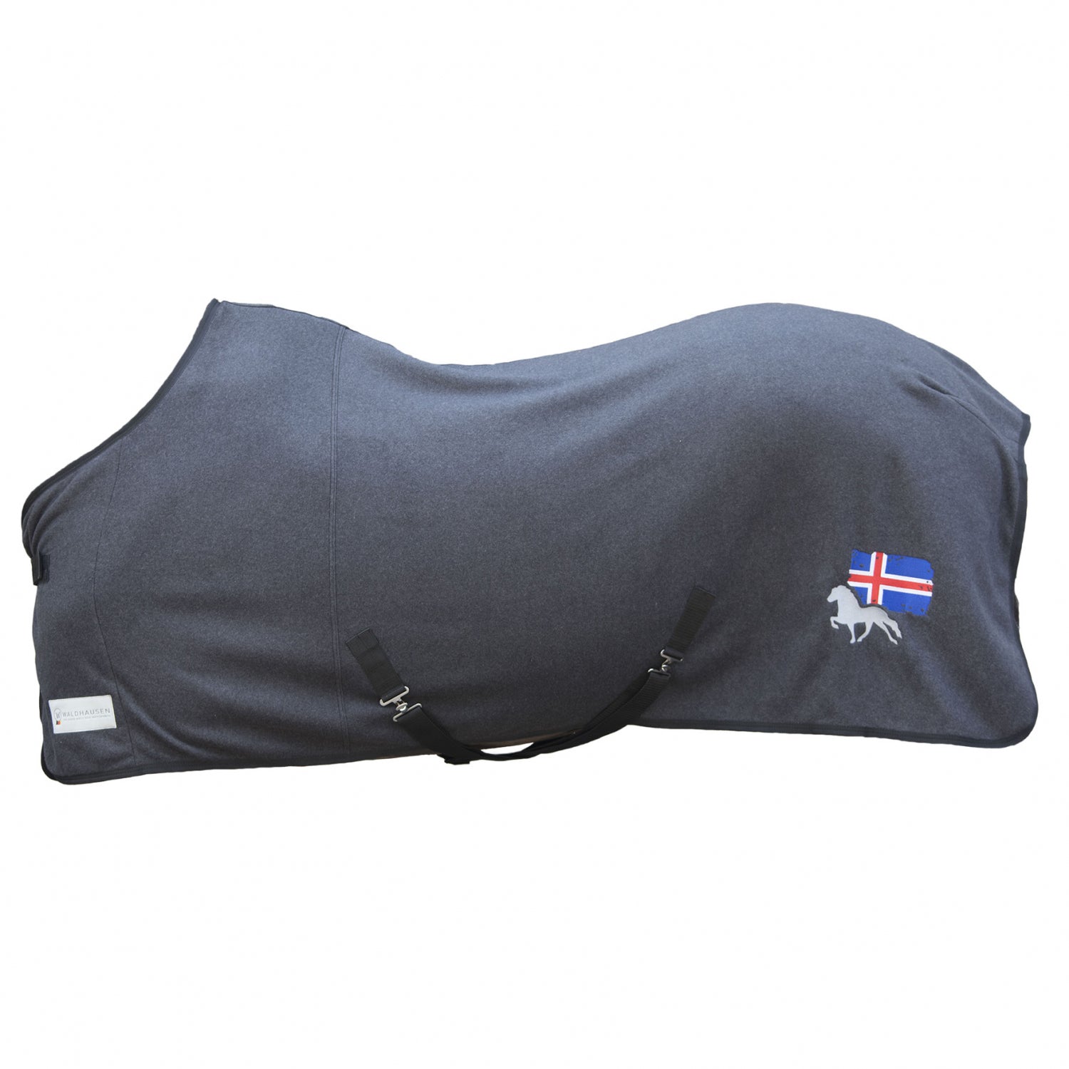 Waldhausen fleecedækken med islænder og islandsk flag
